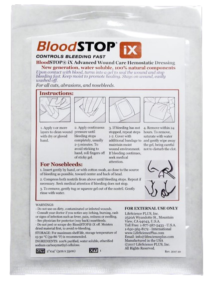 BloodSTOP iX Advanced Hemostat with Woundheal For Pre-Hospital Wound ...
